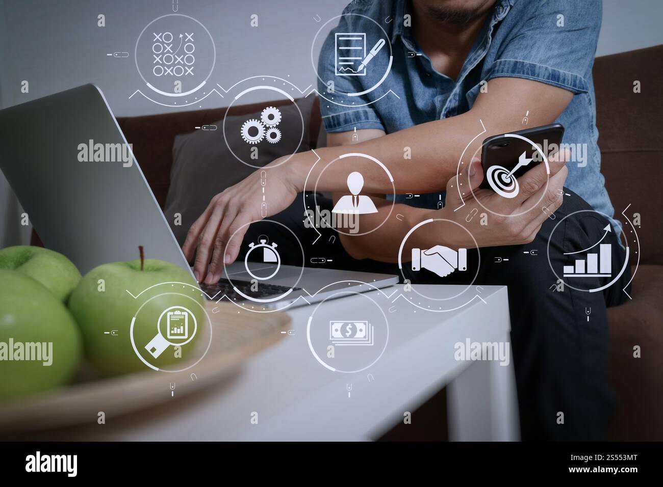 Business process management with workflow automation diagram and gears ...