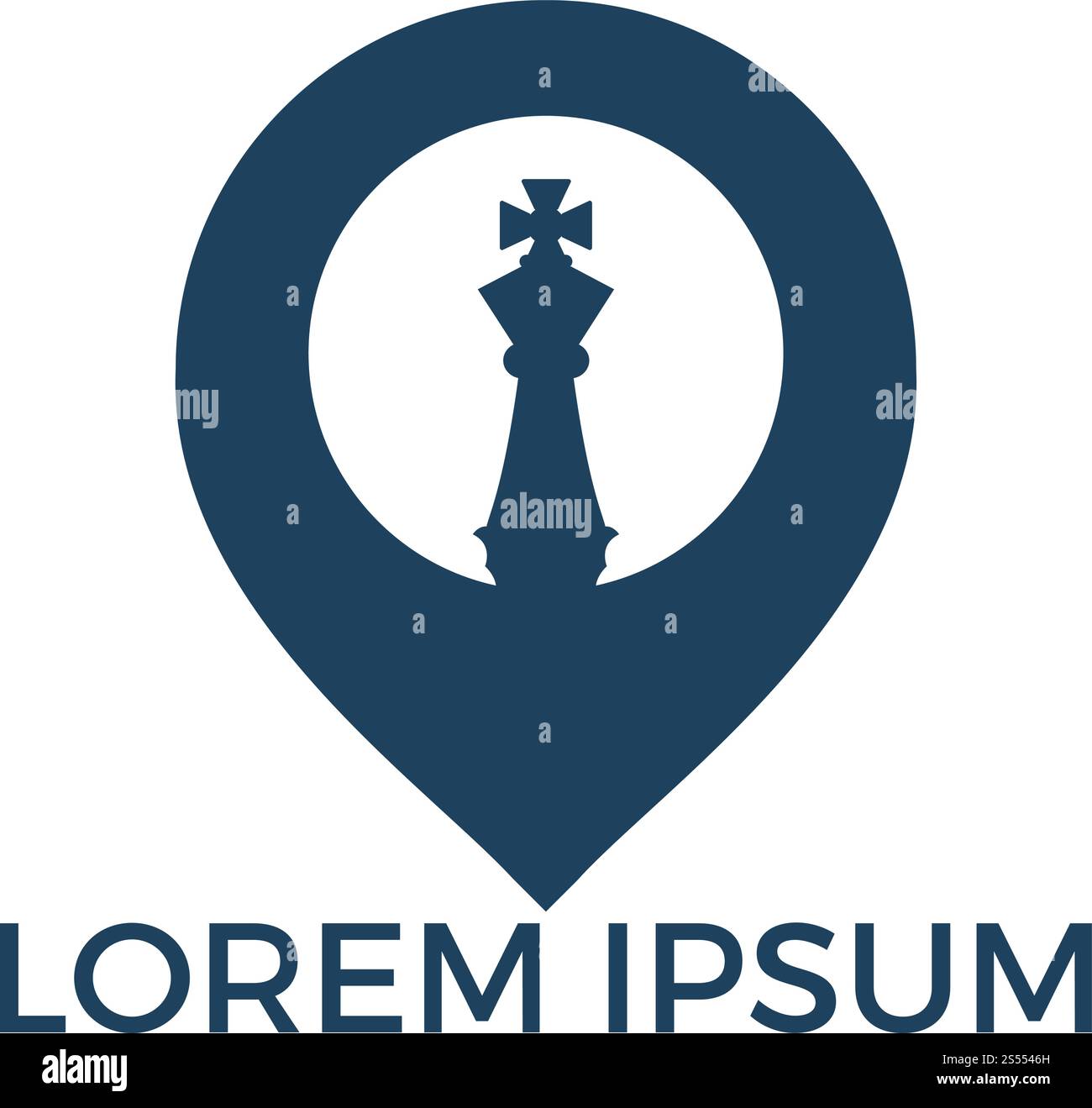 Chess and map pointer logo design. Game and GPS locator symbol or icon ...