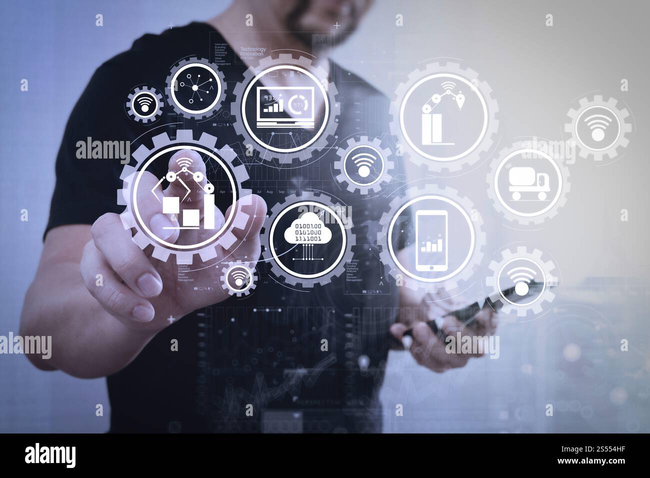 Smart factory and industry 4.0 and connected production robots ...