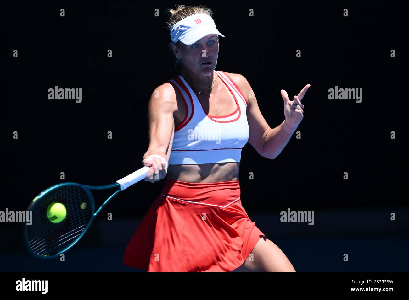 Melbourne, Australia. 14th Jan, 2025. Peyton Stearns of USA during her ...