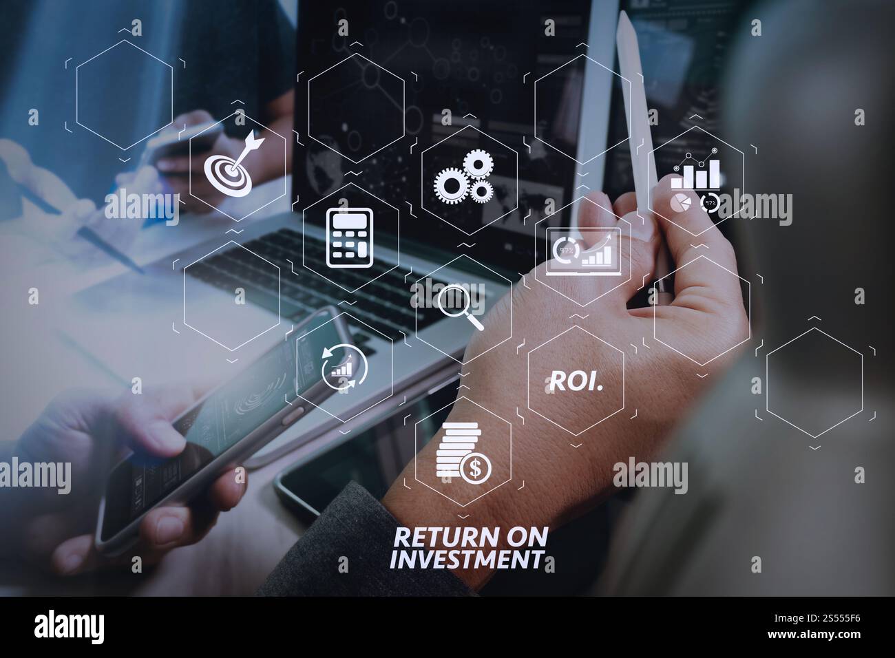 ROI Return on Investment indicator in virtual dashboard for improving ...