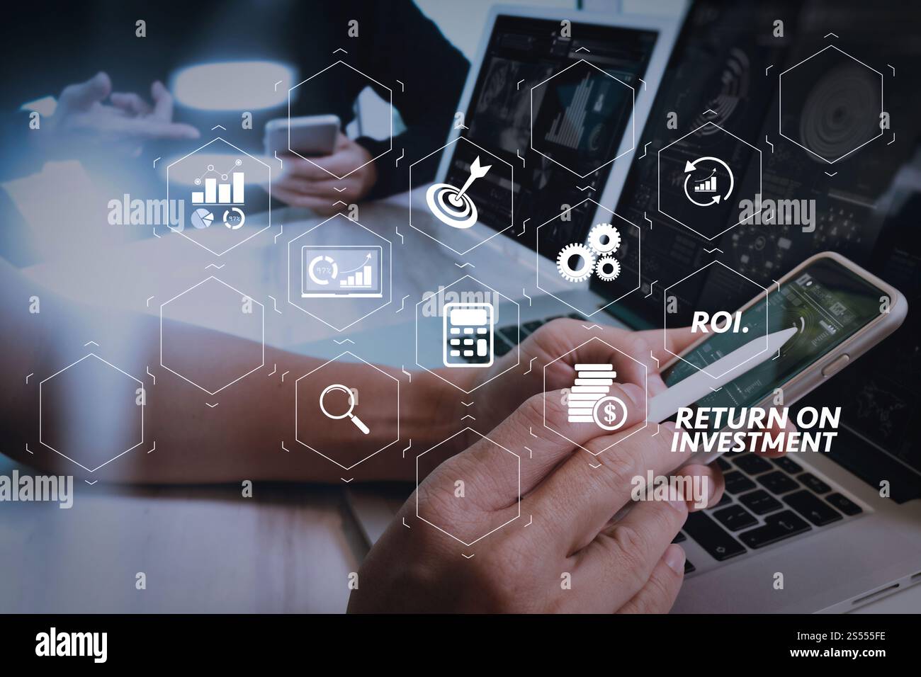 ROI Return on Investment indicator in virtual dashboard for improving ...