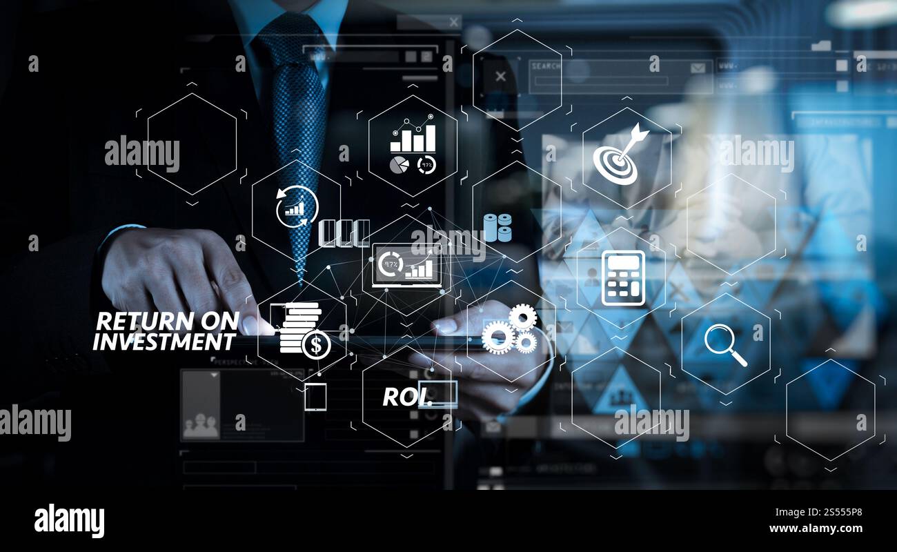 ROI Return on Investment indicator in virtual dashboard for improving ...