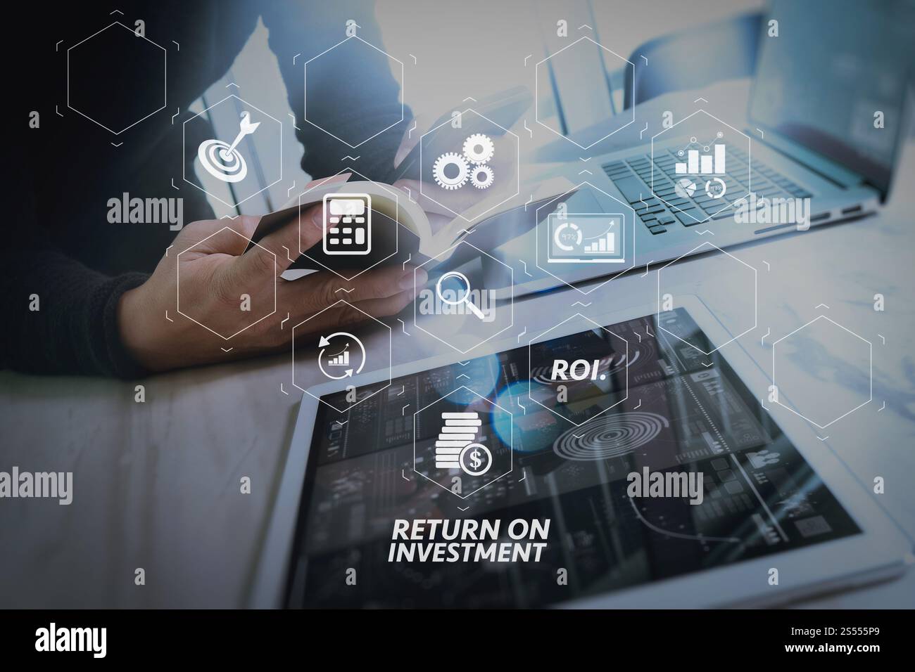 ROI Return on Investment indicator in virtual dashboard for improving ...