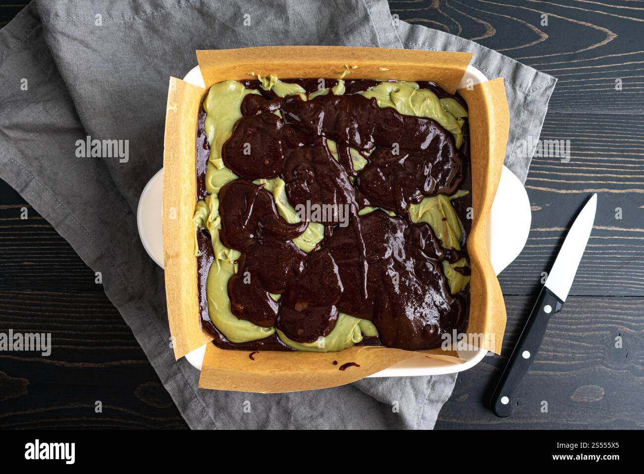 Brownie Batter Layered Over Matcha Cream Cheese Filling: Chocolate ...