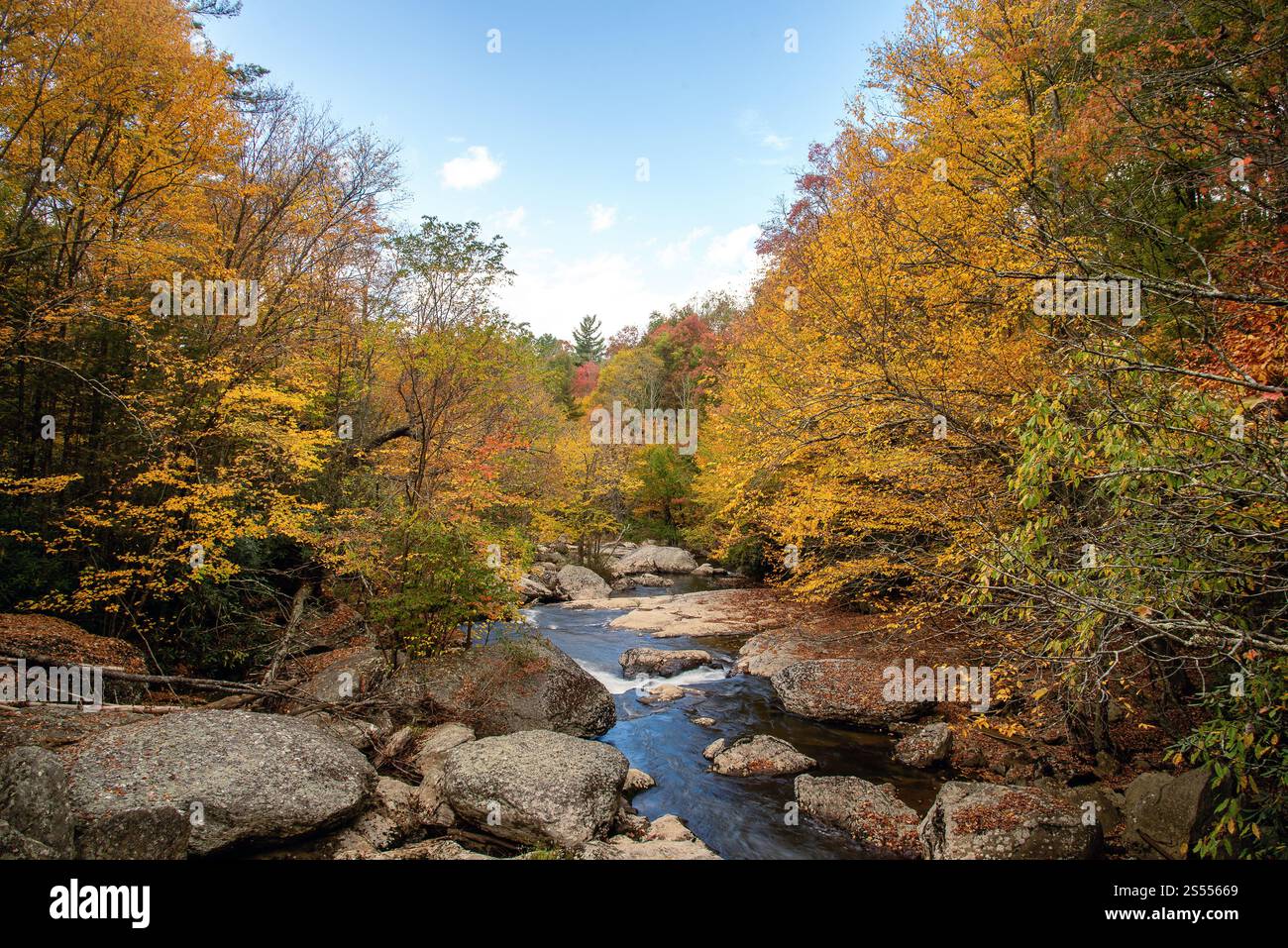 Banner Elk North Carolina Mountains Waterfall And Creek In Fall Stock ...