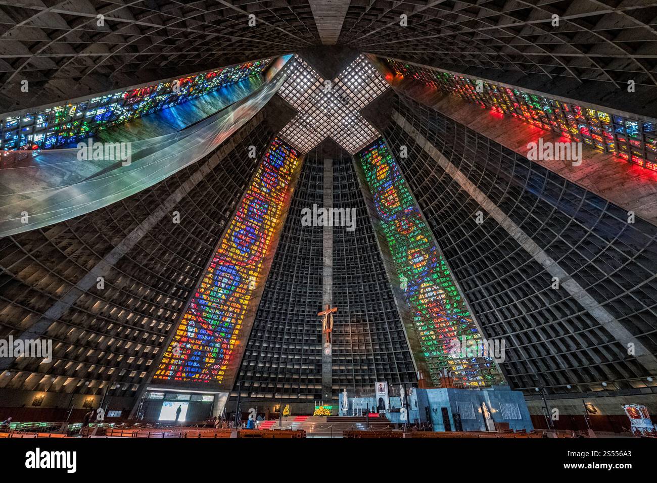 The Cathedral’s four stained glass windows are positioned according to ...