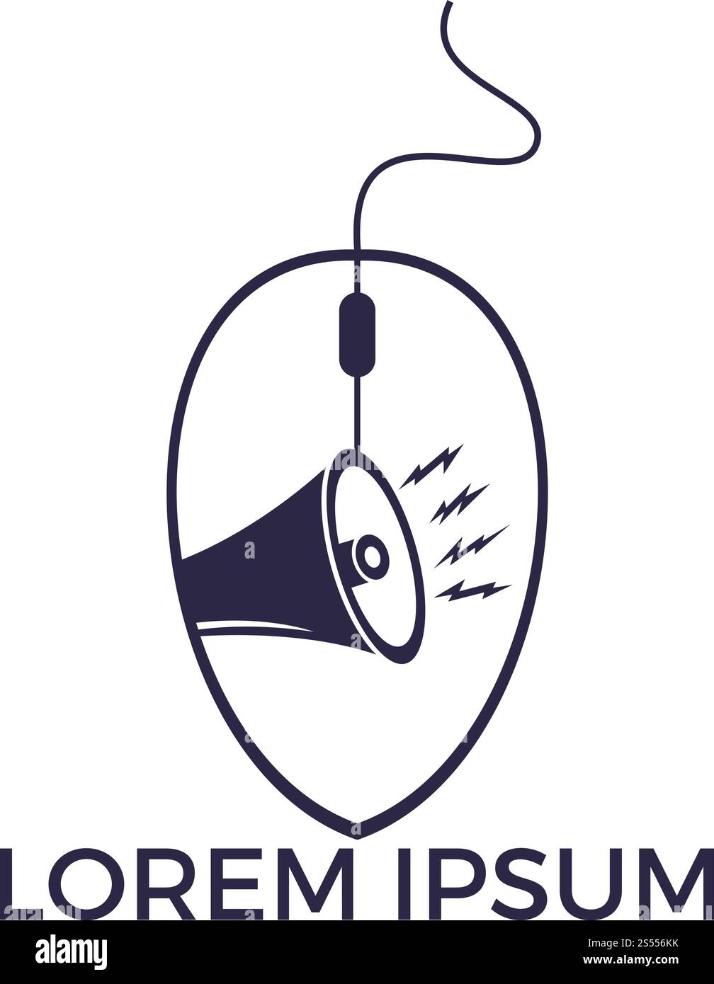 Cursor megaphone logo design. Mouse and megaphone Icon logo design ...