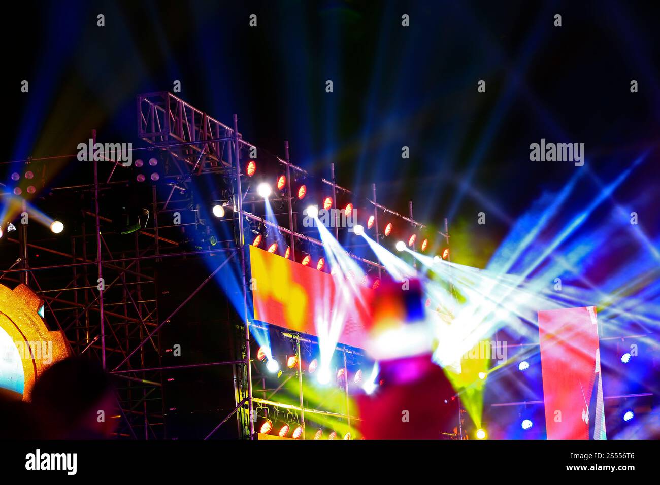 Stage lighting effect in the dark, close-up pictures Stock Photo - Alamy
