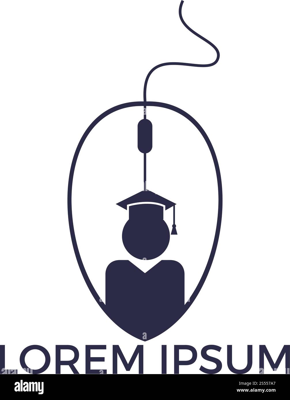 Online education logo design. E-learning logo concept. Mouse student ...