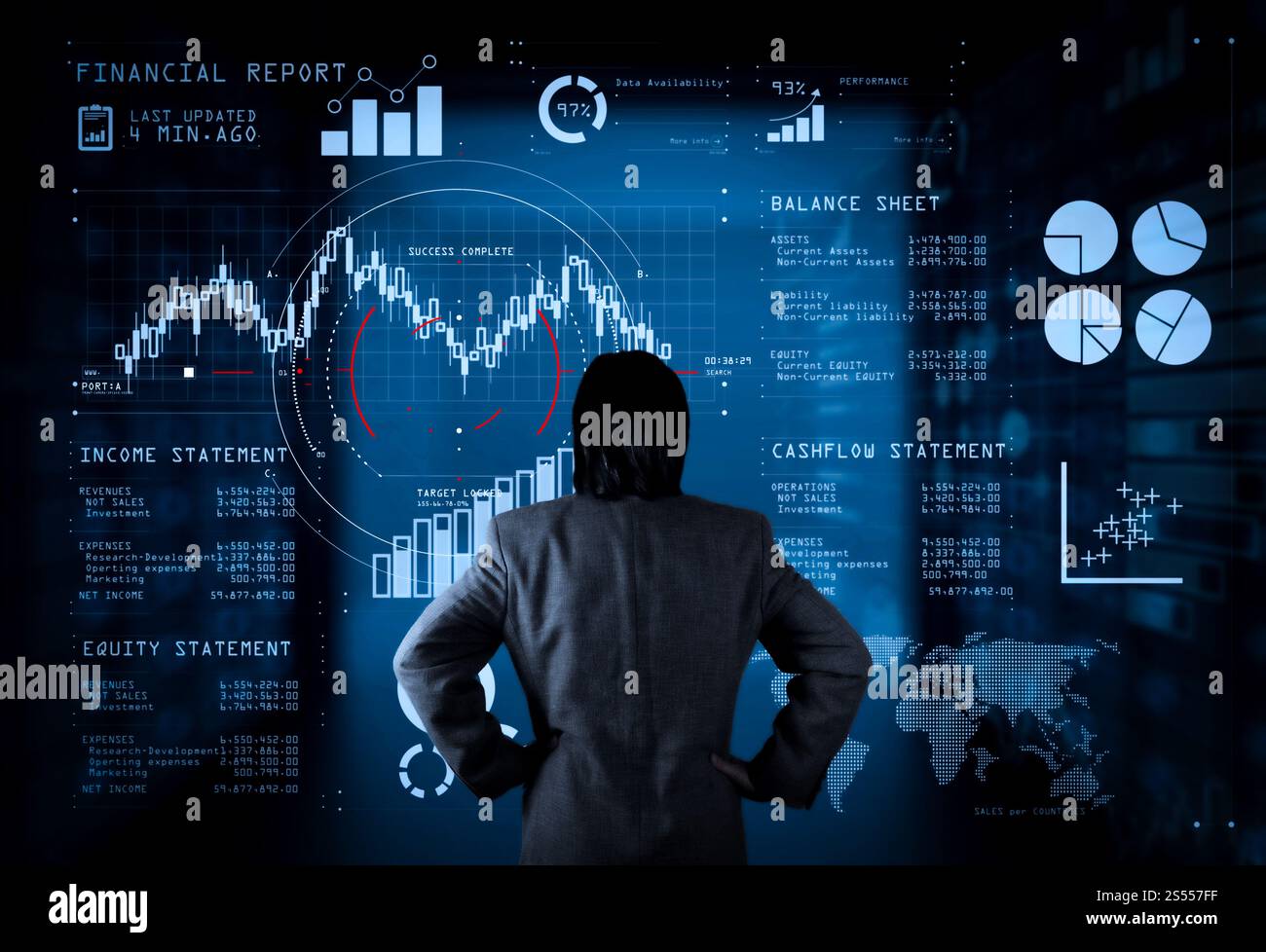 Financial report data of business operations (balance sheet and income ...