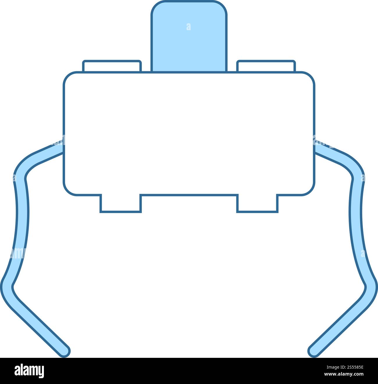 Micro Button Icon. Thin Line With Blue Fill Design. Vector Illustration ...