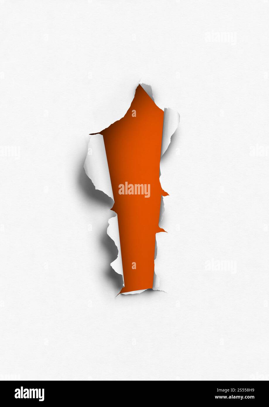 Torn paper with orange hole. blank background template. Torn paper with ...