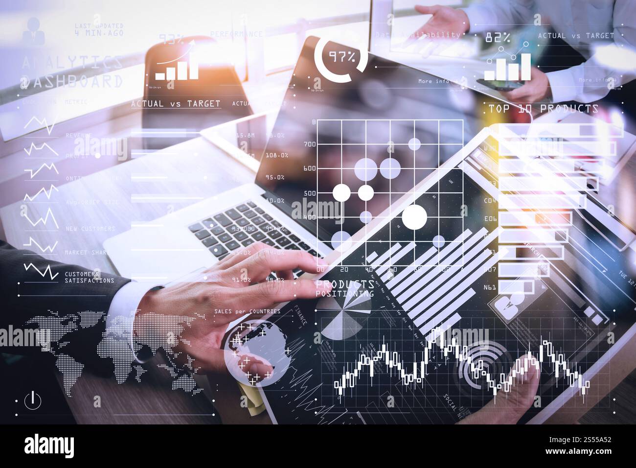 Intelligence (BI) and business analytics (BA) with key performance ...