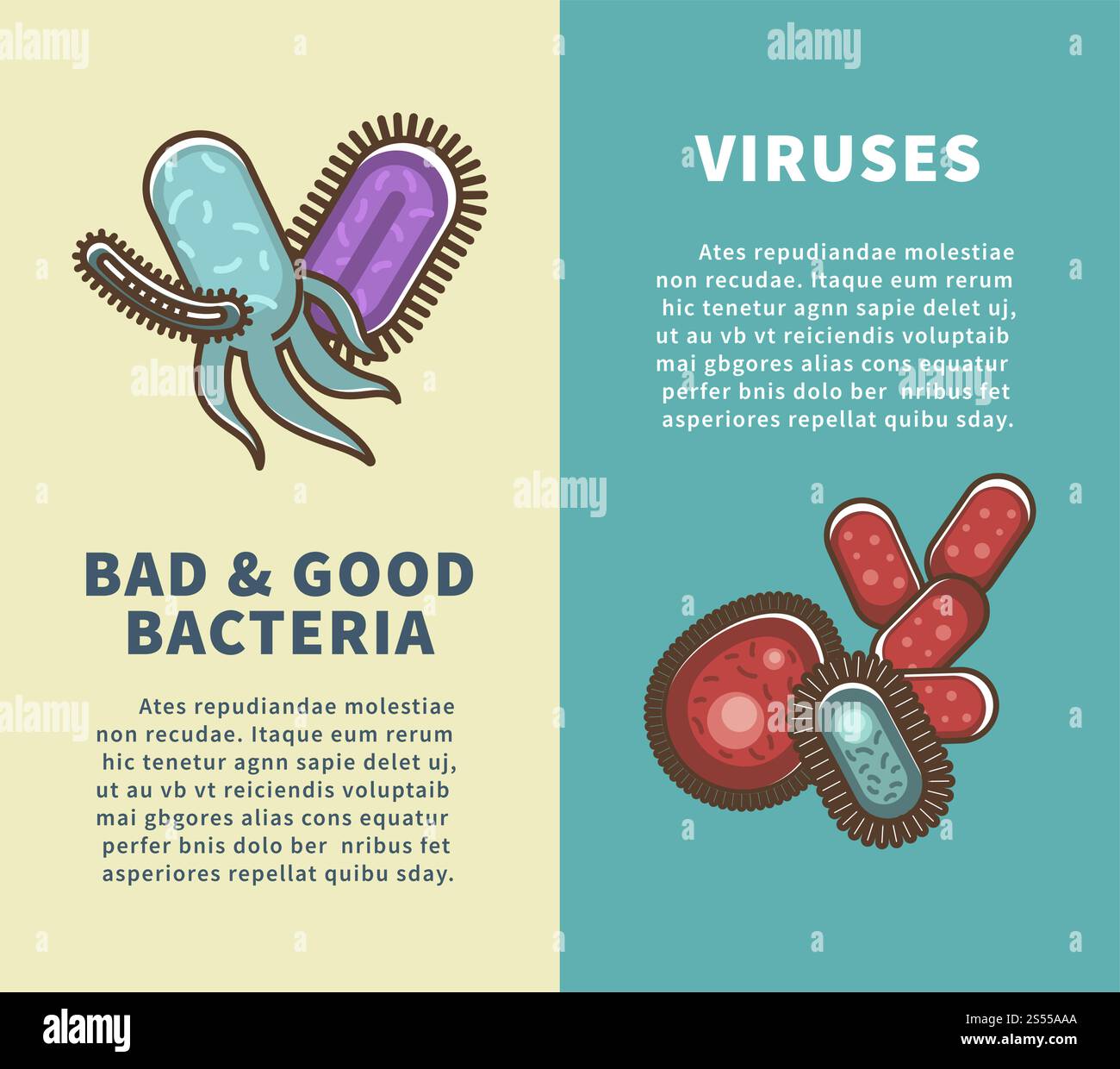 Harmful viruses vertical scientific posters micro hi-res stock ...