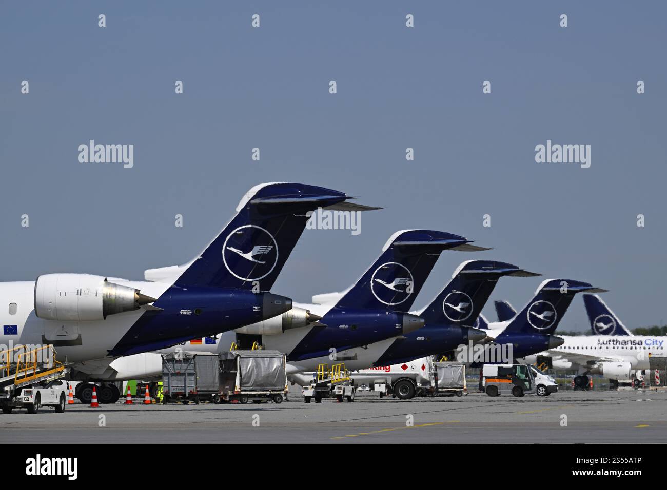 Lufthansa Bombardier Canadair CRJ-900LR Regional Jet at check-in ... Lufthansa Bombardier Canadair CRJ-900LR Regional Jet at check-in ...