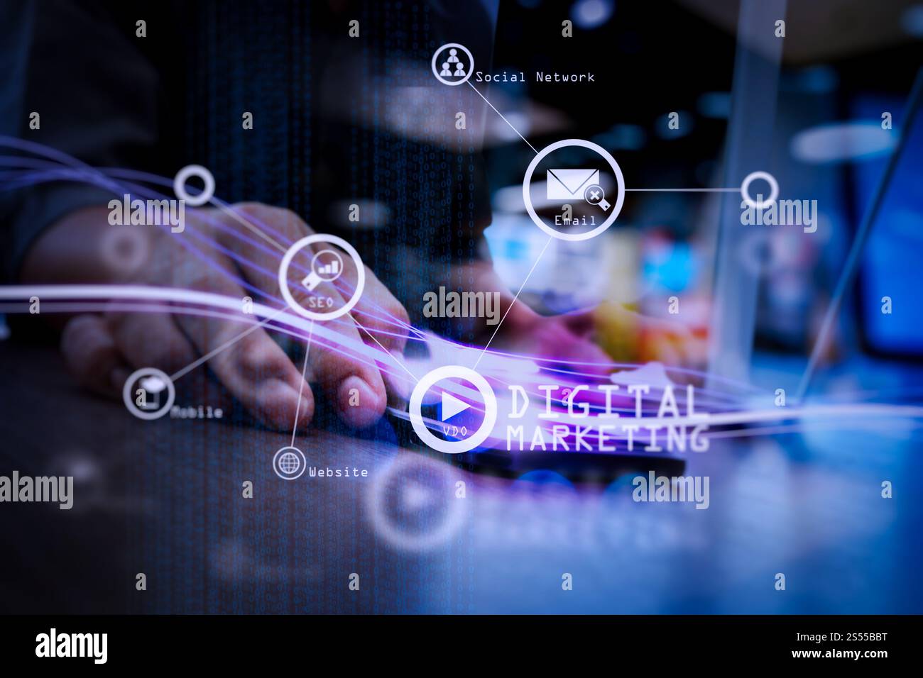 Digital marketing media (website ad, email, social network, SEO, video ...