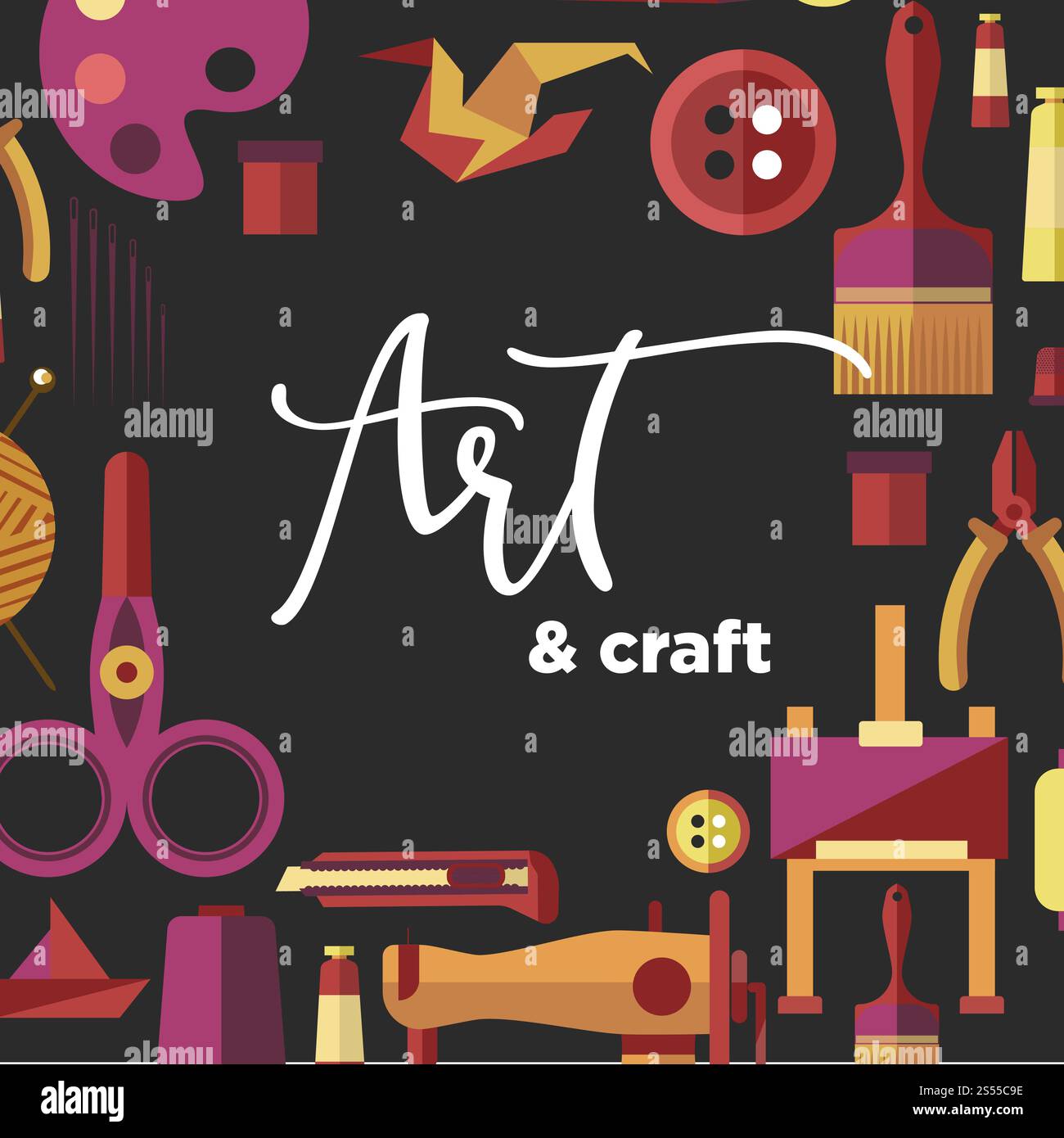 Art and craft poster for creative handicraft workshop or DIY hobby ...