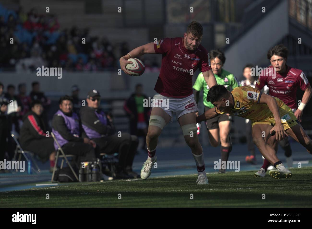 Brave Lupus' Jacob Pierce during the 2024-25 Japan Rugby League One ...
