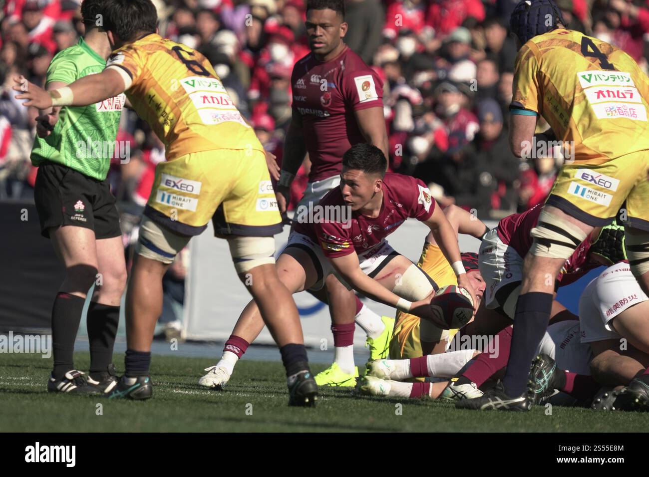Brave Lupus' Shotaro Ikedo during the 2024-25 Japan Rugby League One ...