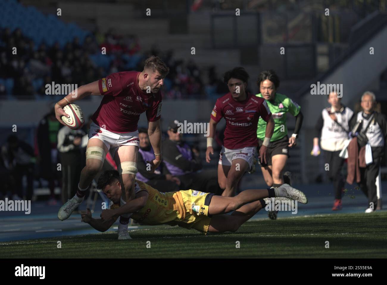 Brave Lupus' Jacob Pierce during the 2024-25 Japan Rugby League One ...