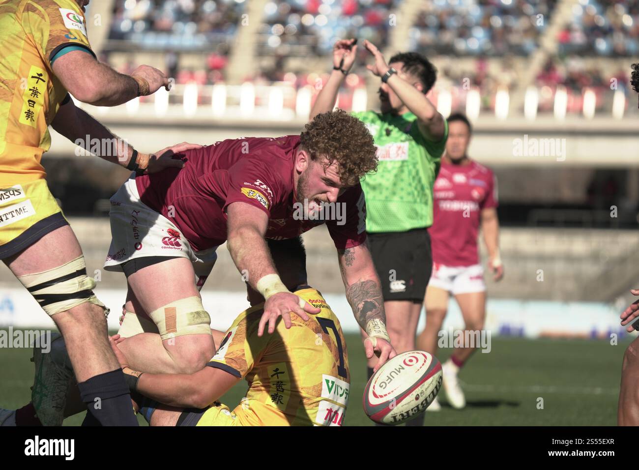 Brave Lupus' Warner Dearns during the 2024-25 Japan Rugby League One ...