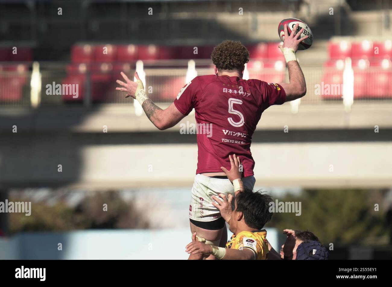 Brave Lupus' Warner Dearns during the 2024-25 Japan Rugby League One ...