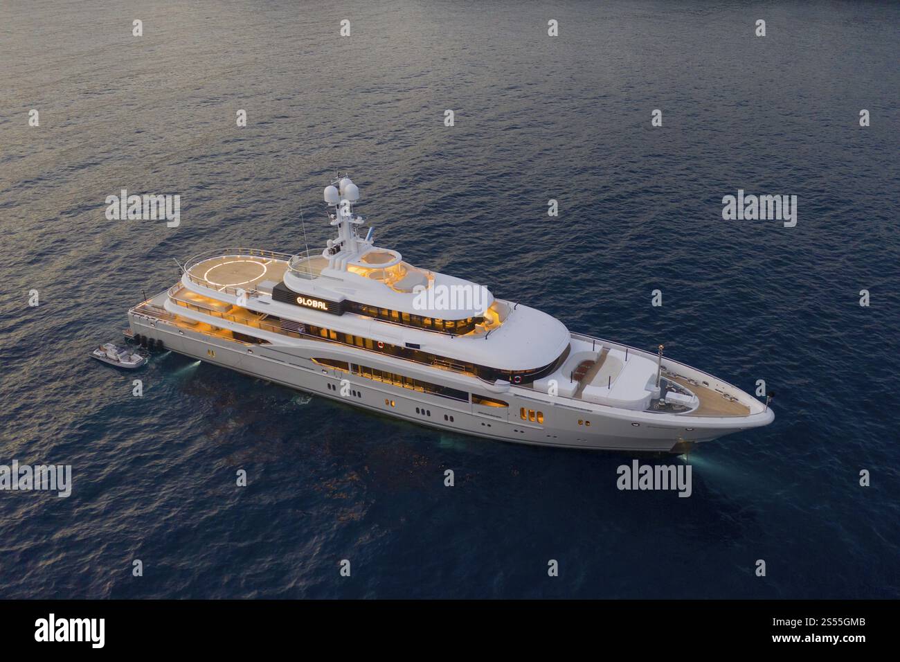 74 metre long motor yacht GLOBAL (ex Kismet), built by the Bremen ...