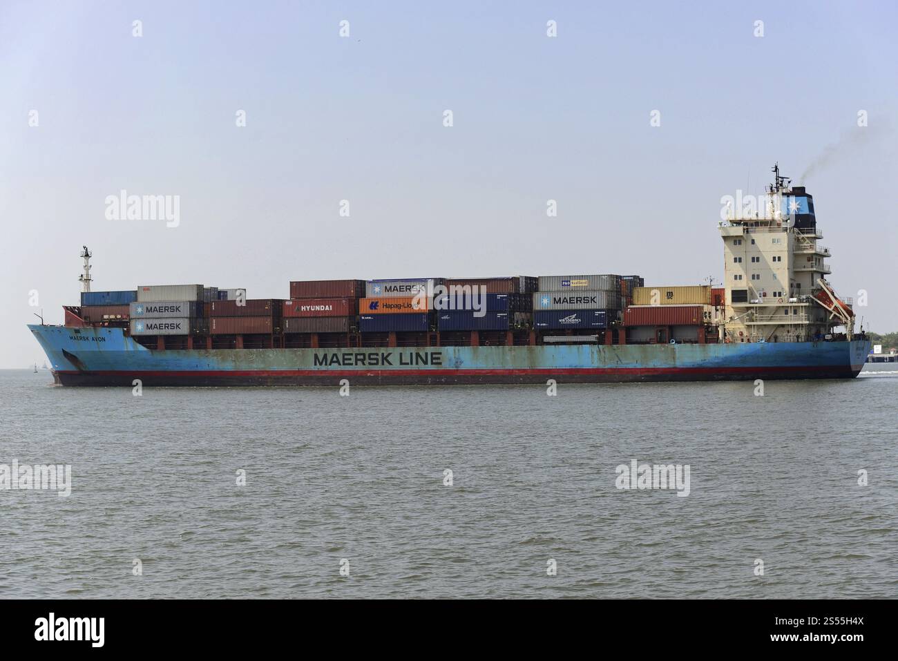 Container ship MAERSK AVON year of construction 1999, 155m length, in ...