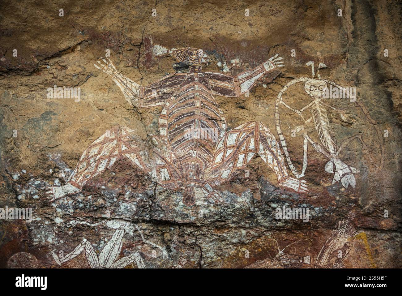 Anbangbang Gallery, depiction of the Lightning Man (Namarrkon, right ...