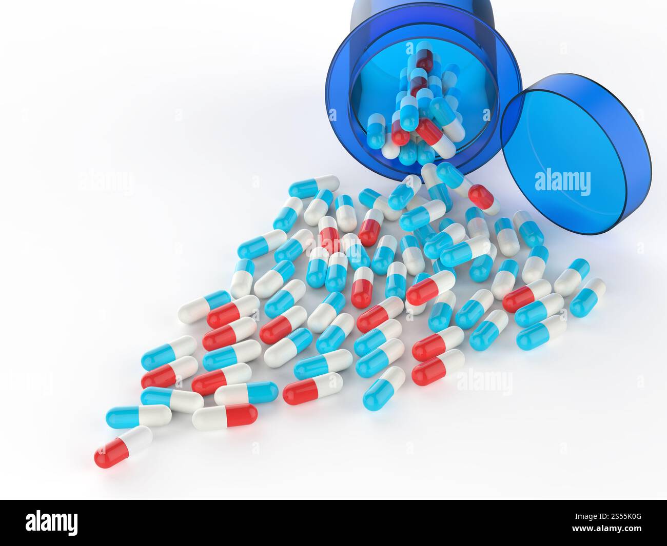 Pills capsule spilling on white hi-res stock photography and images - Alamy