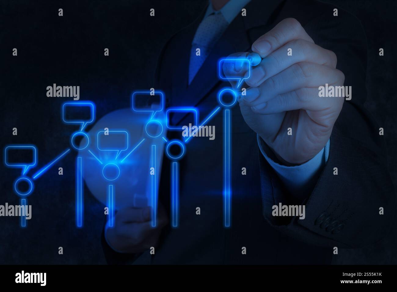 engineer hand working with a touch screen interface as concept Stock ...