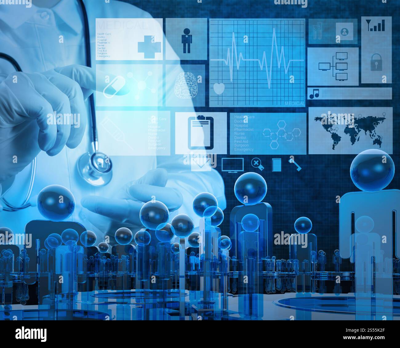 Medicine doctor working with modern computer interface Stock Photo - Alamy