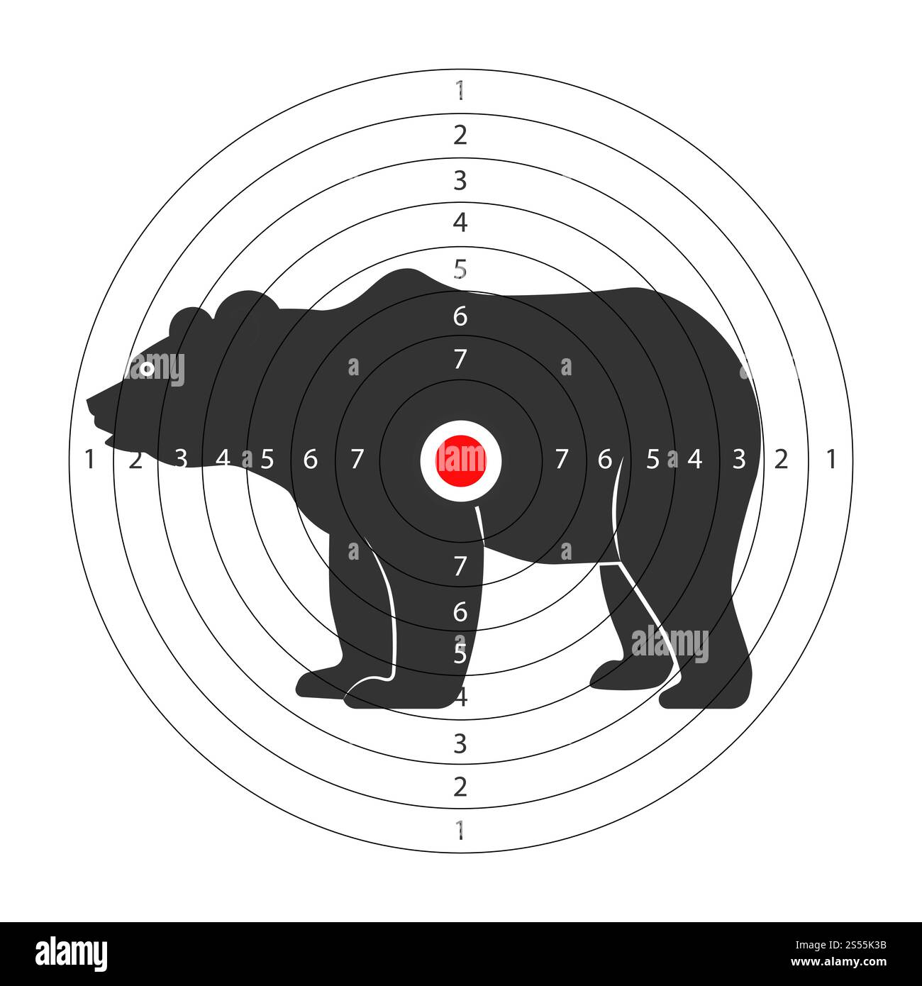 Target for shooting gallery with huge bear silhouette. Wild dangerous ...