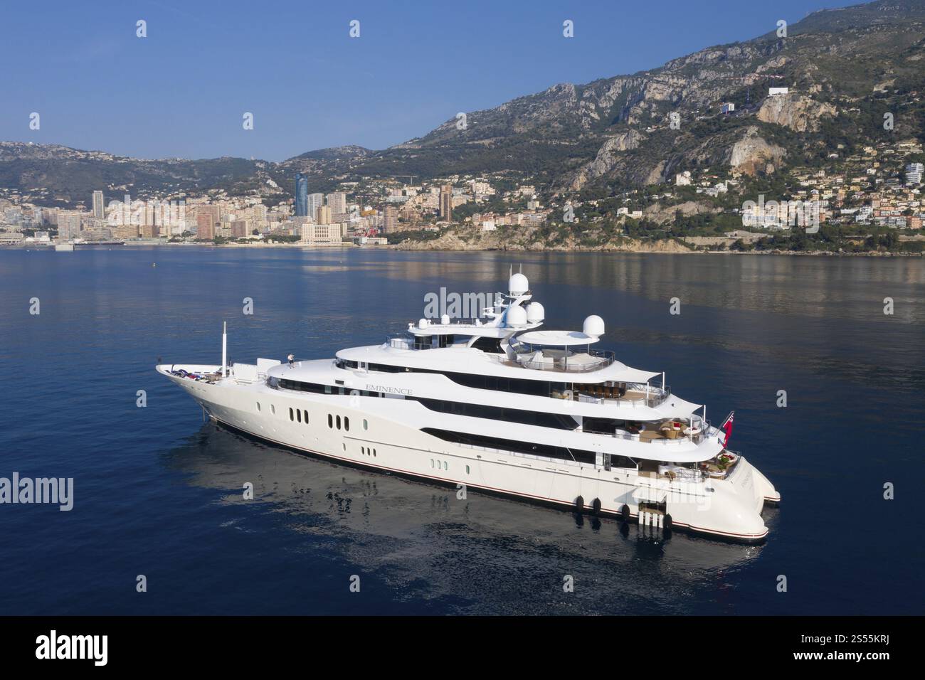 Aerial view 78, 43 metre long motor yacht EMINENCE, delivered in 2008 ...