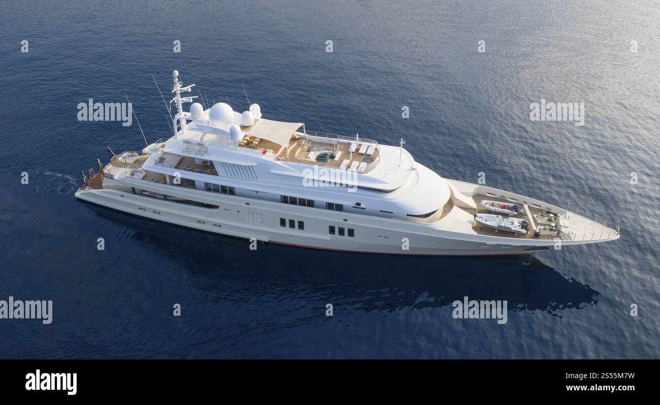 Aerial view 72, 54 metre long motor yacht CORAL OCEAN, delivered in ...