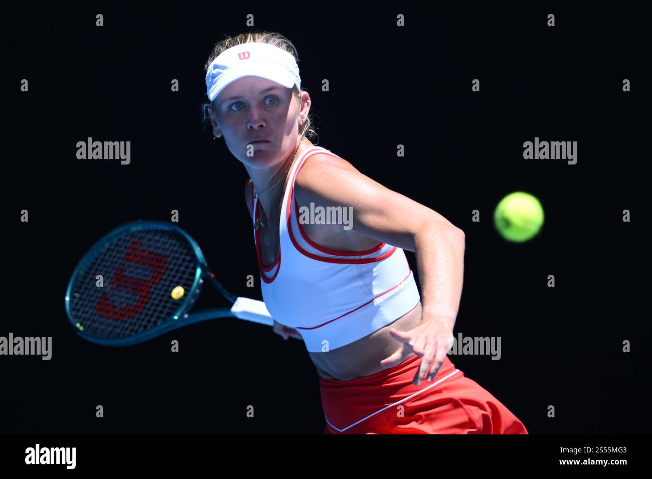Melbourne, Australia. 14th Jan, 2025. Peyton Stearns of USA during her ...