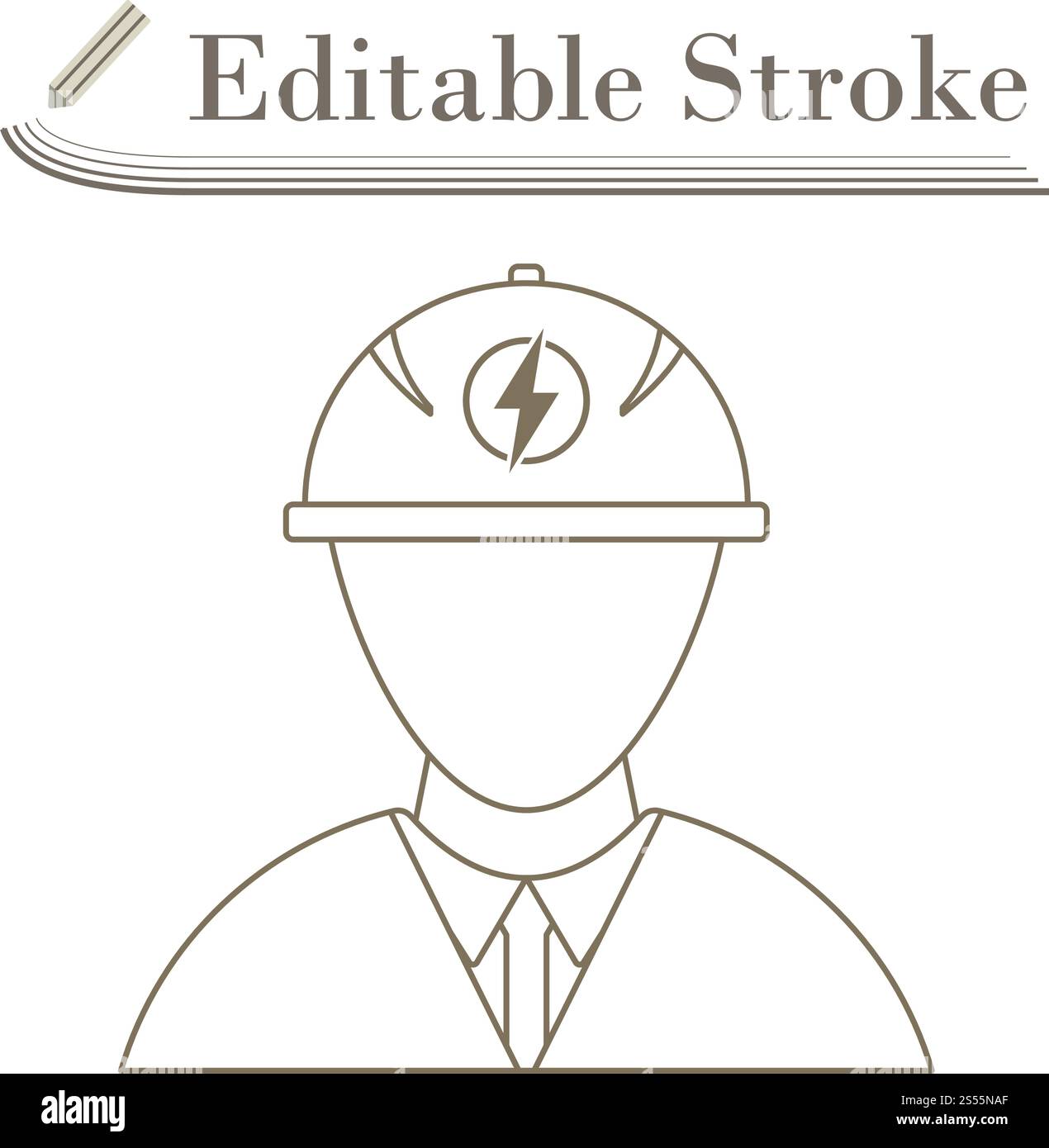 Electric Engineer Icon. Editable Stroke Simple Design. Vector ...