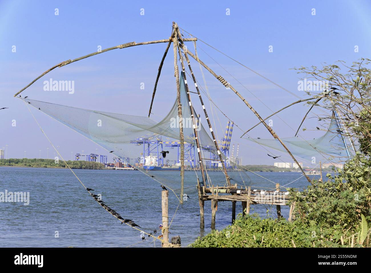 Fort Kochi, Kochi, Kerala, South India, Traditional Chinese fishing ...