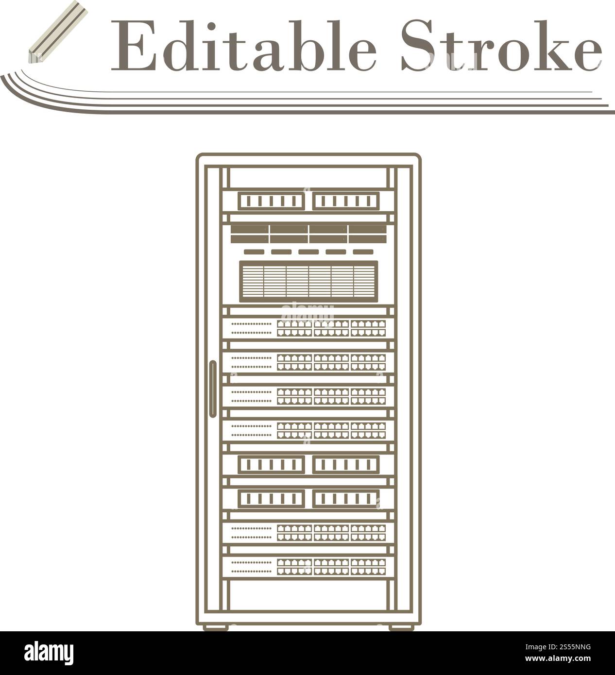 Server Rack Icon. Editable Stroke Simple Design. Vector Illustration ...