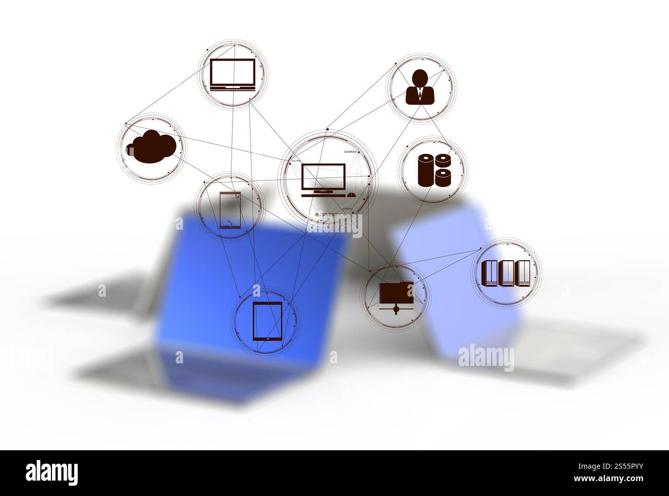 a Cloud Computing diagram on the new computer interface as concept ...