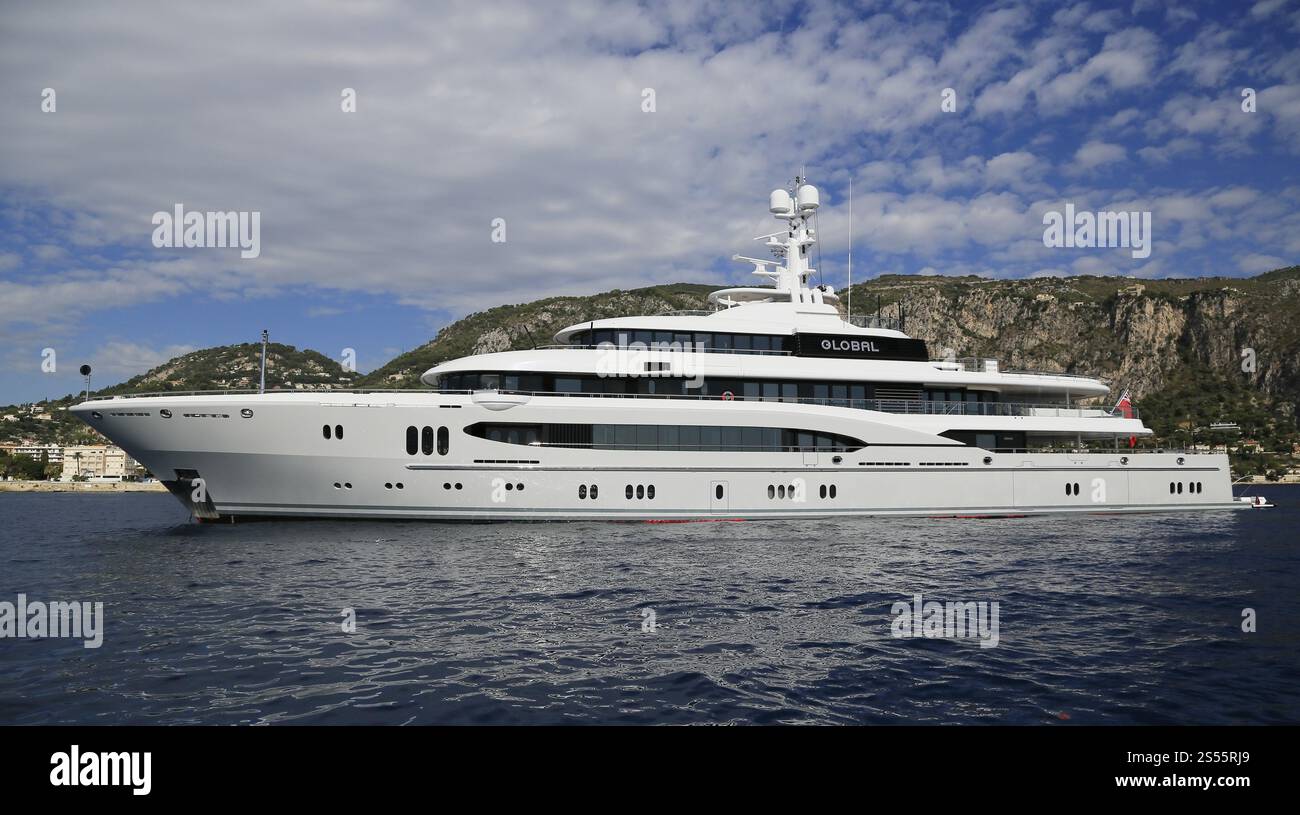 74 metre long motor yacht GLOBAL (ex Kismet), built by the Bremen ...