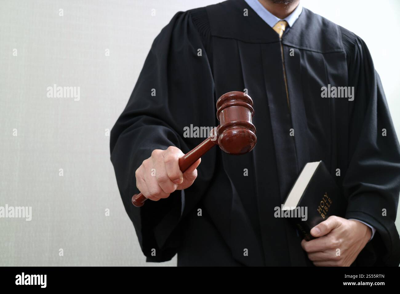 justice and law concept.Male judge in a courtroom with the gavel and ...