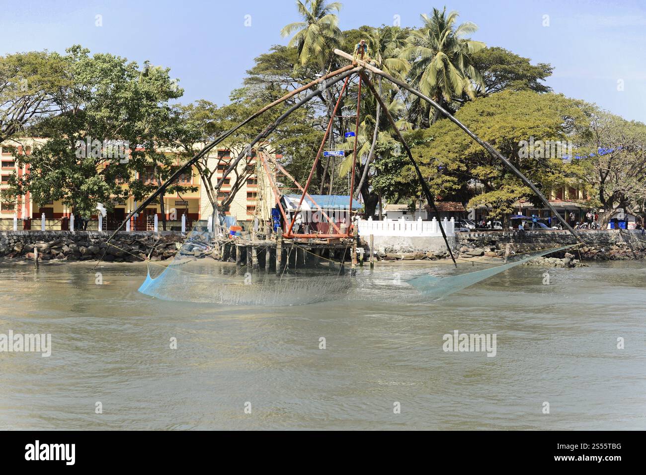 Fort Kochi, Kochi, Kerala, South India, India, Asia, Fishing nets near ...