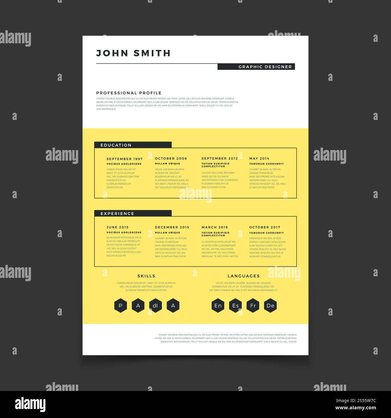 Cv form template. Professional resume stylish elegance template. Letter ...
