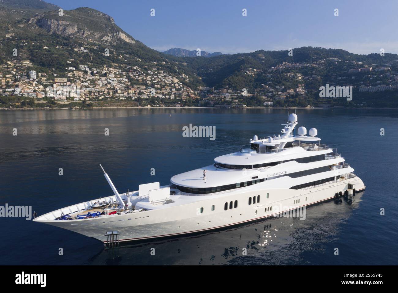 Aerial view 78, 43 metre long motor yacht EMINENCE, delivered in 2008 ...