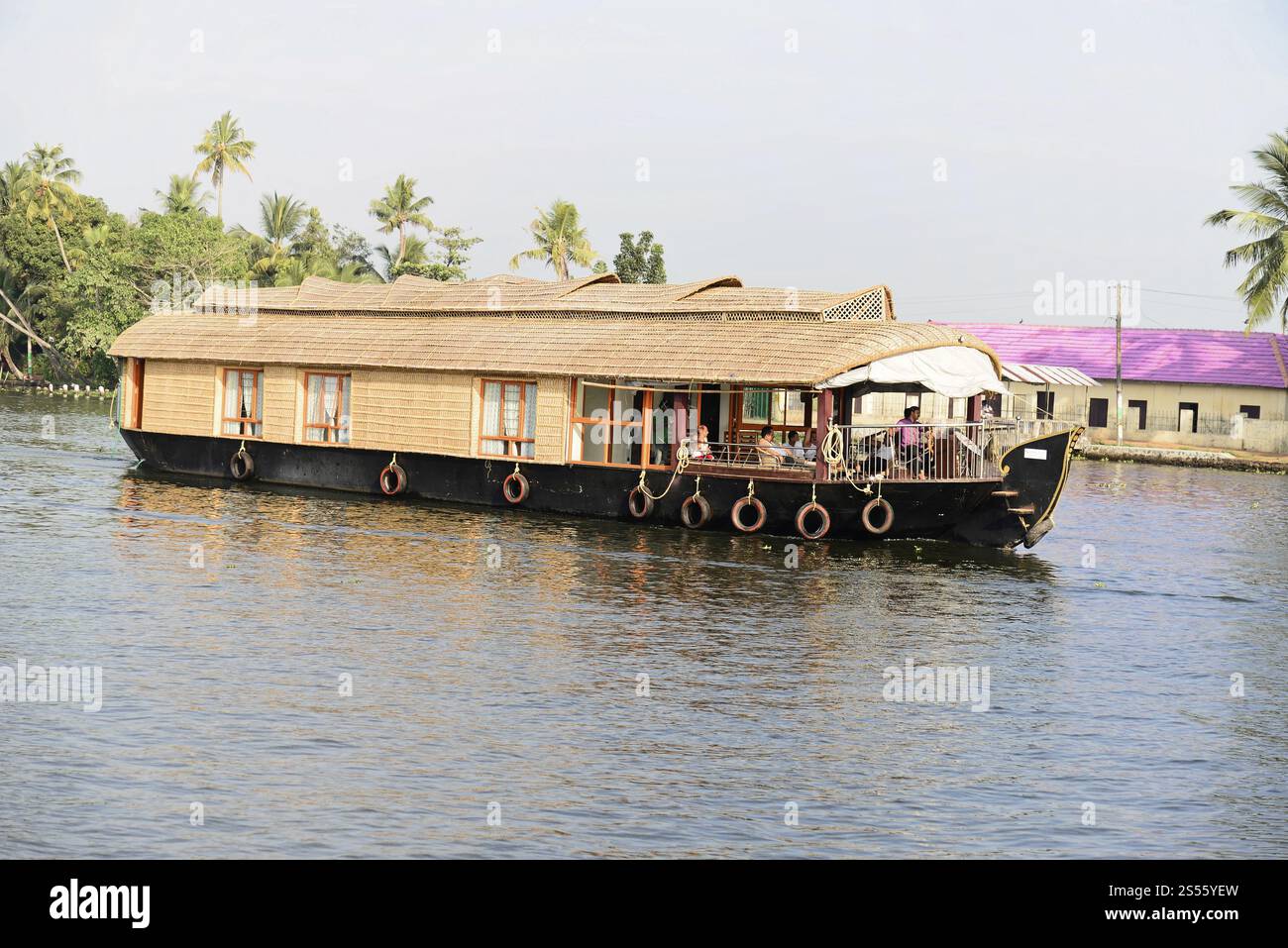 Houseboat, backwaters, near Alappuzha, Kerala, South India, India, Asia ...