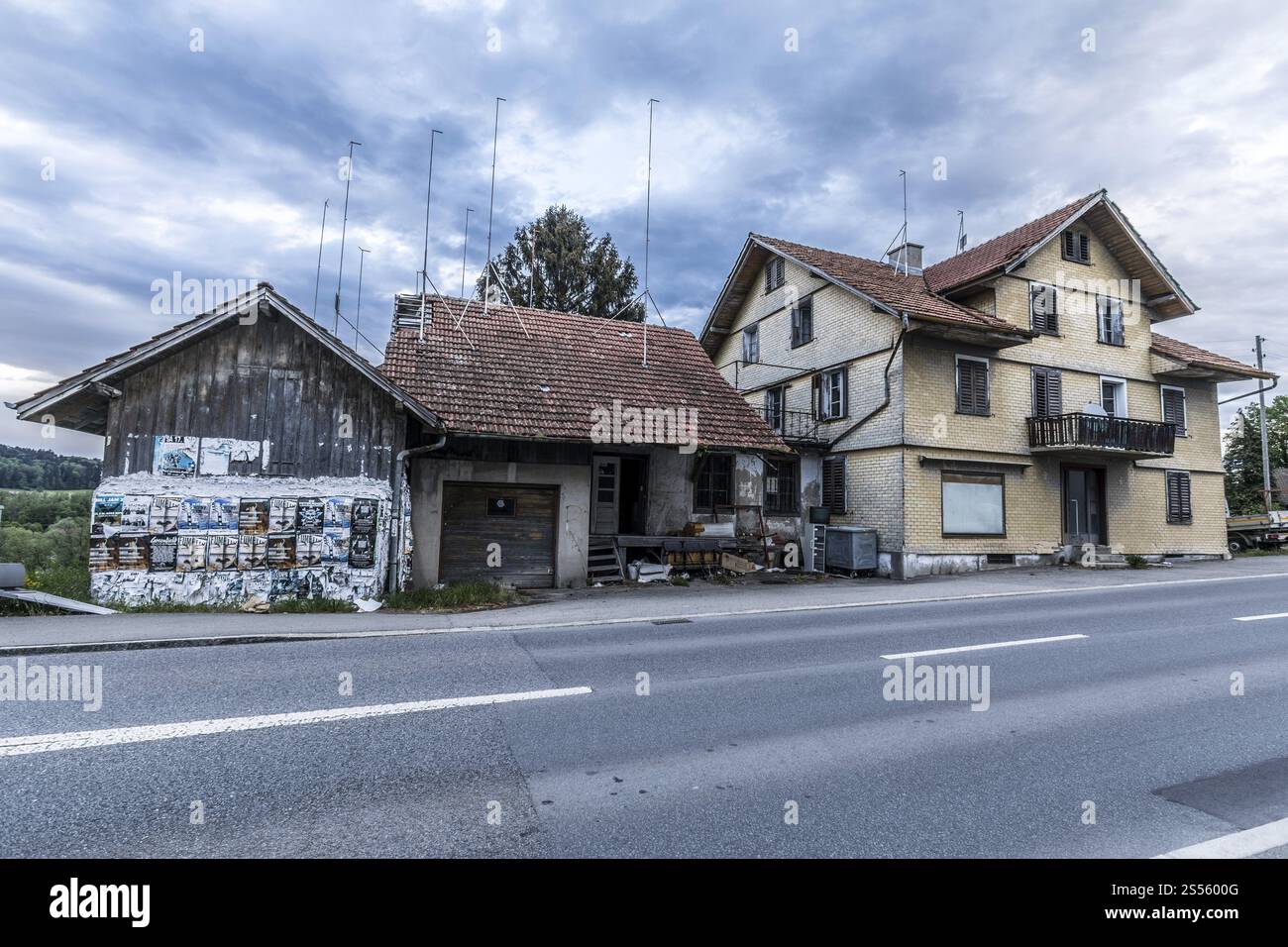 Exterior view with outbuildings of the former Brunner staff house which ...