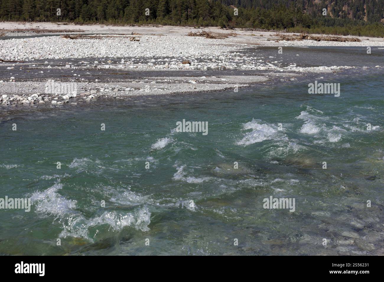 Wild river landscape Tiroler Lechtal Stock Photo - Alamy
