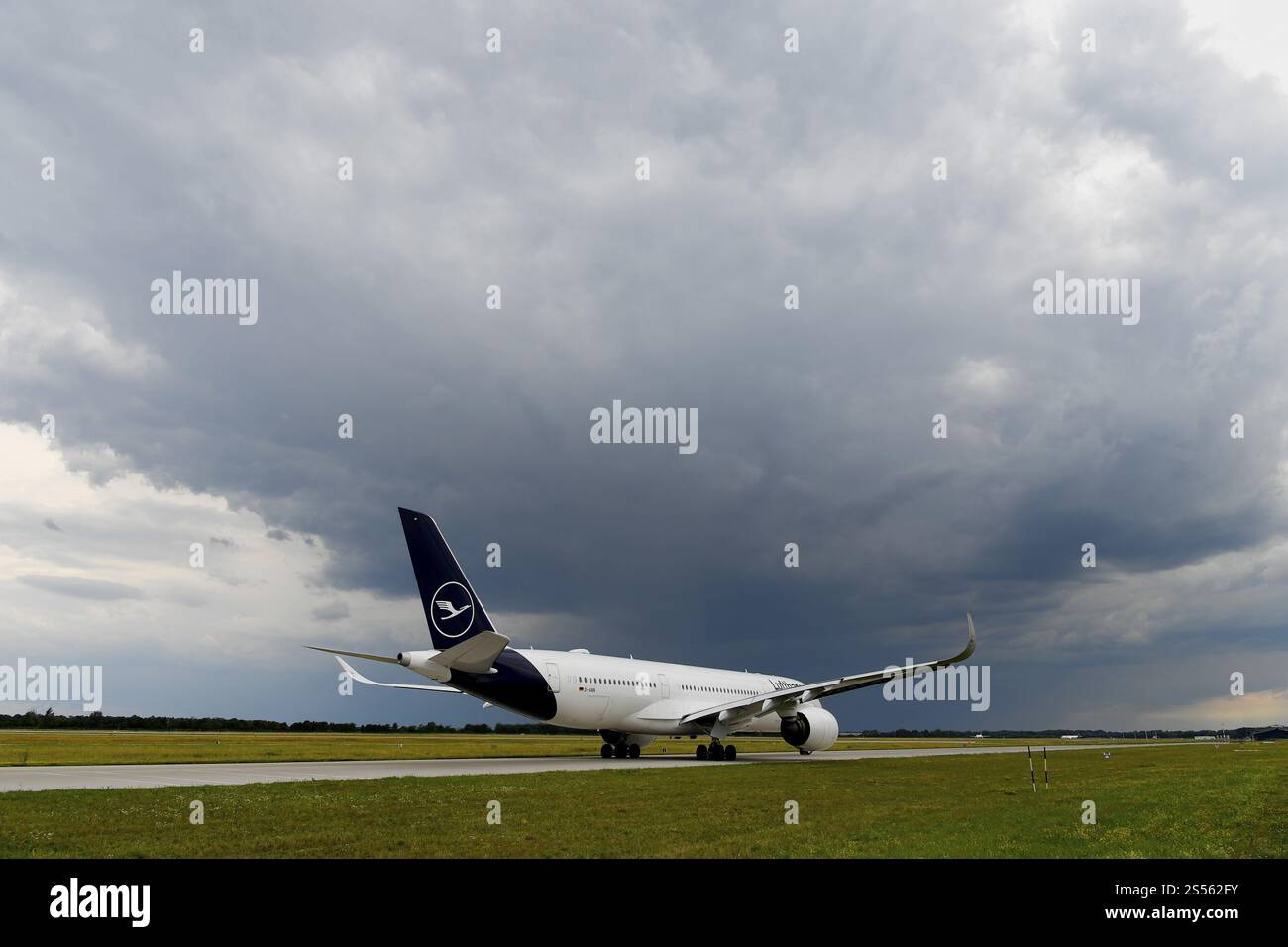Lufthansa Airbus A350 900 With Thundercloud Storm Cloud Rain Cloud